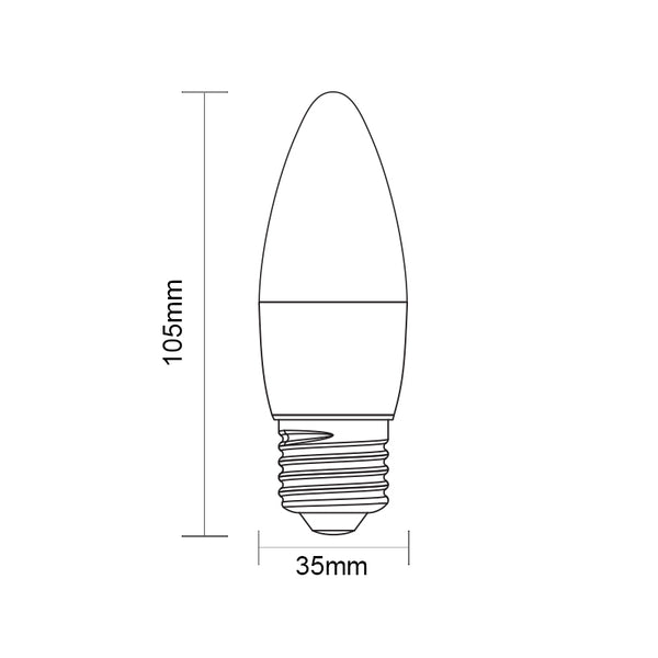 LED Candle 4.9W=40W Warm White Edison Screw ES E27 Bulbs – paul russells