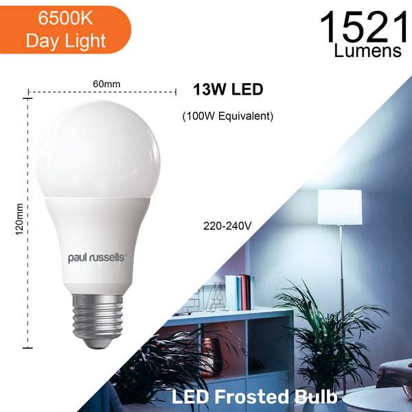 LED GLS 13W=100W Day Light ES E27 Edison Screw Bulbs – paul russells