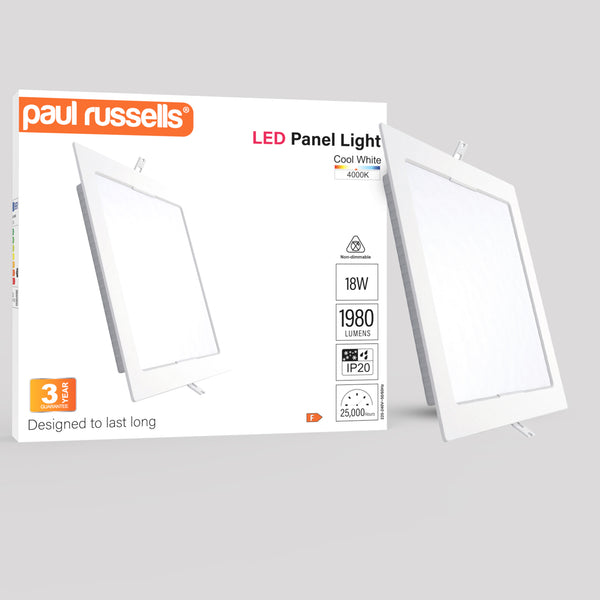 LED Square Panel 18W Cool White Ultra Slim Ceiling Light – paul russells
