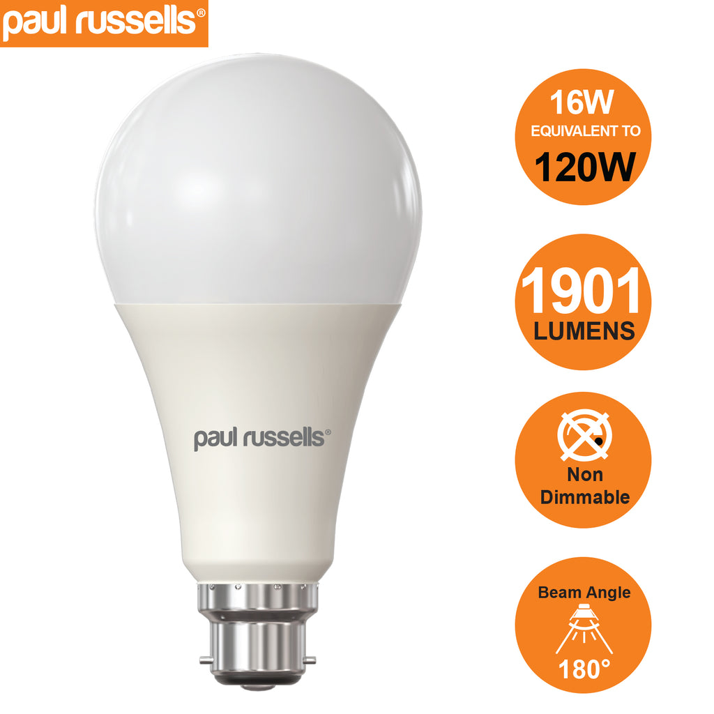 LED GLS 16W=120W Warm White BC B22 Bayonet Cap Bulbs – paul russells